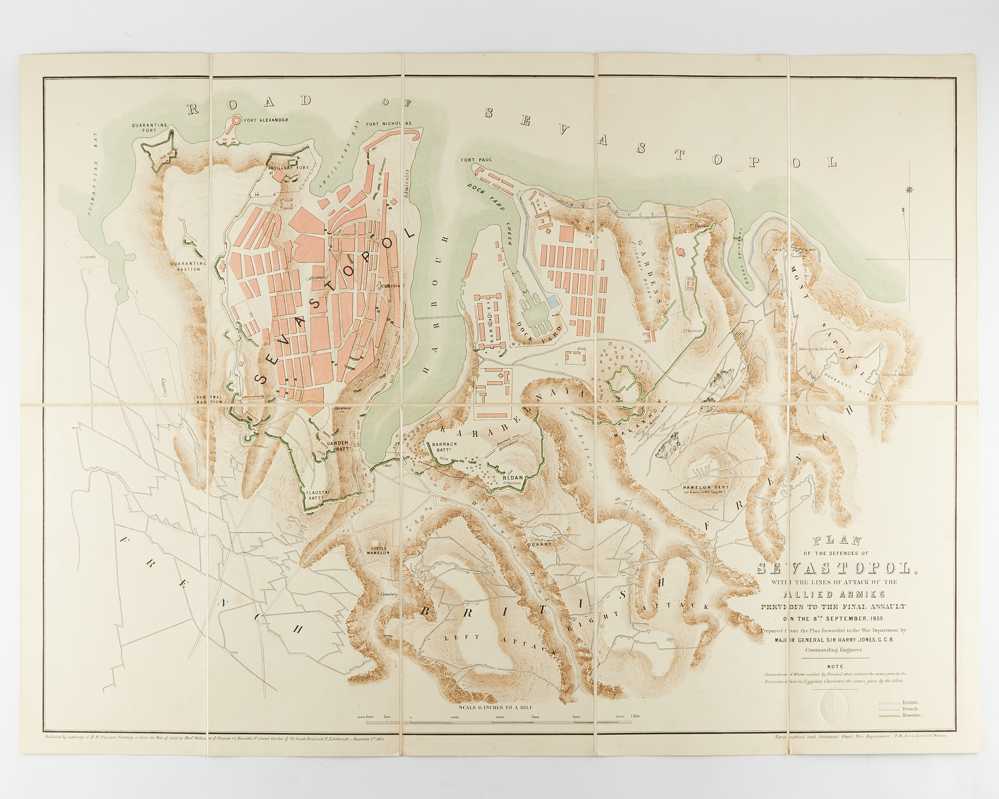 JONES, Sir Harry. Plan of the Defences of Sebastopol, with the Lines o ...