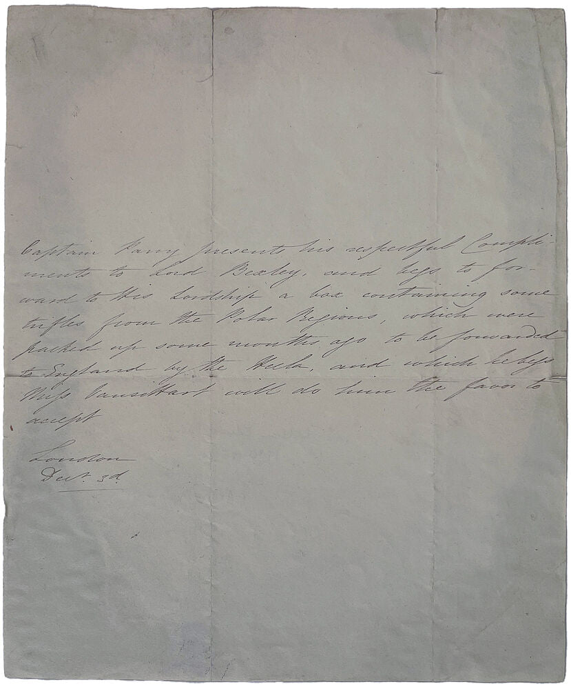 PARRY, Sir William Edward. Autograph Note. – Sotherans