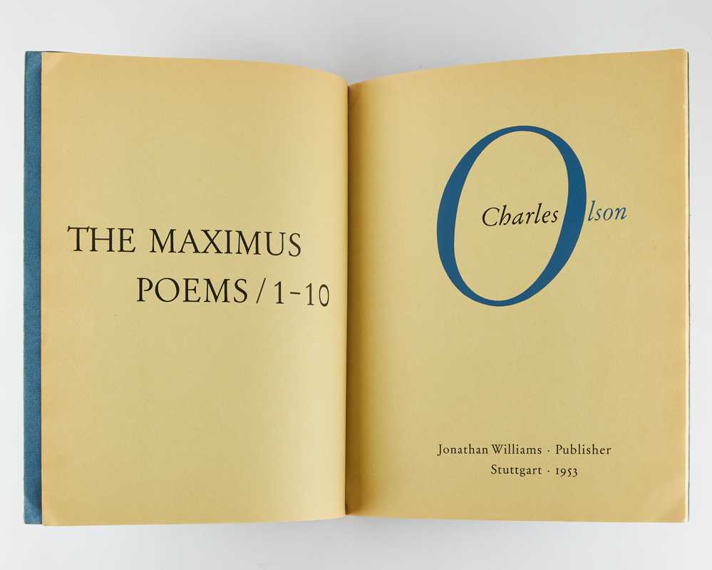 OLSON, Charles. The Maximus Poems 1-10 [and] 11-22. – Sotherans