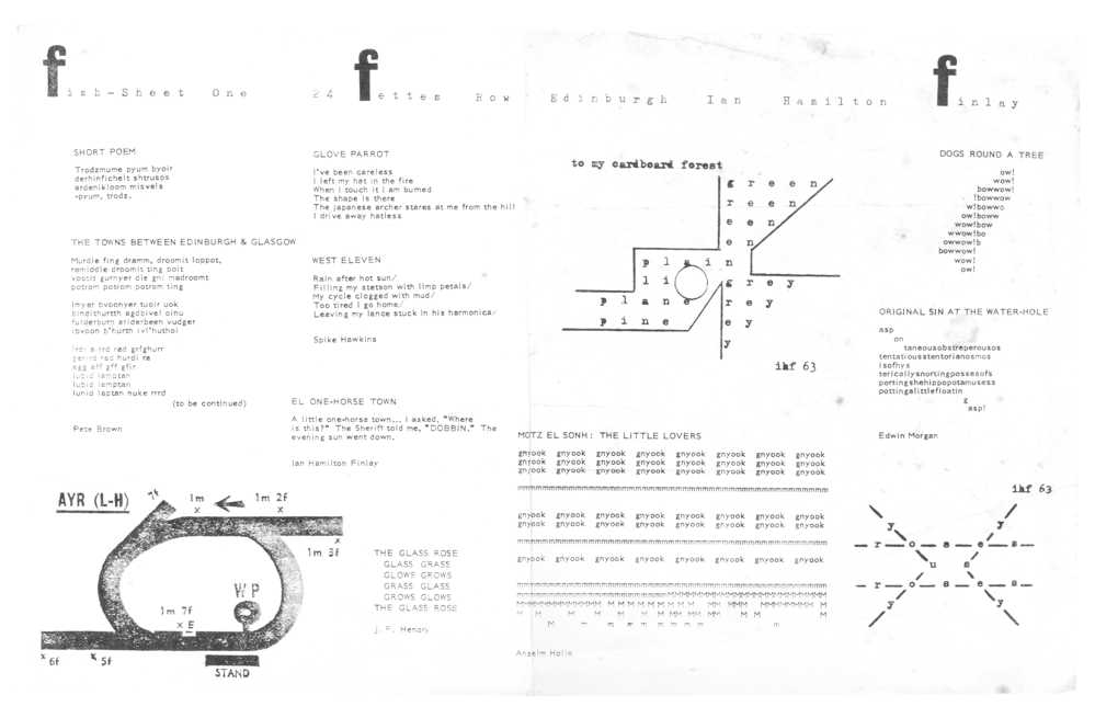 HAMILTON FINLAY, Ian. Fish sheet one. – Sotherans