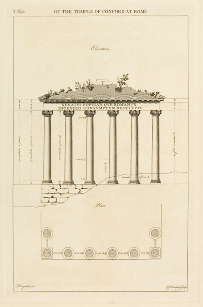 Antoine Desgodetz The Temple of Concorde at Rome, plate I – Sotherans