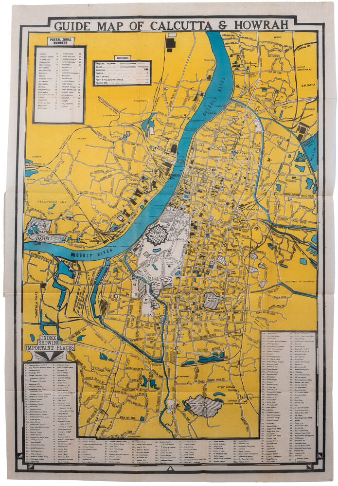 KOLKATA - Guide Map of Calcutta & Howrah. – Sotherans