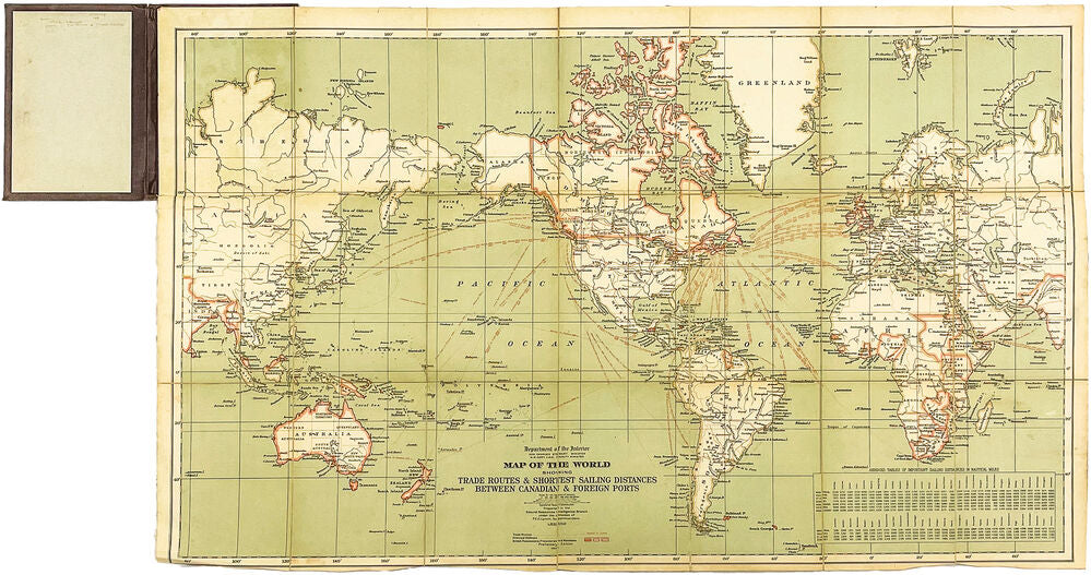 LYNCH, F. C. C. Map of the World showing Trades Routes & Shortest Sai ...